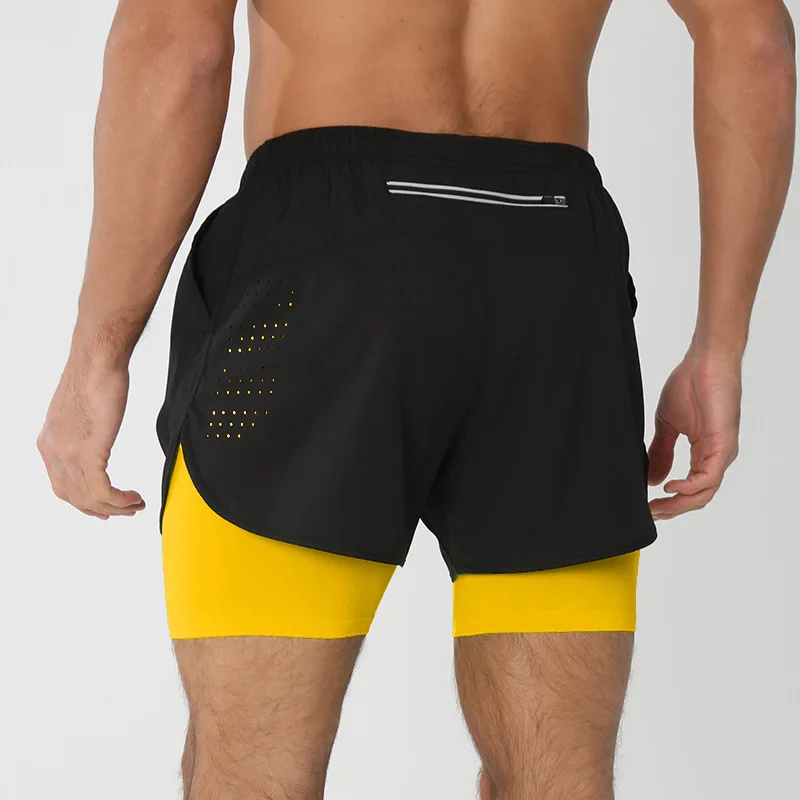 Men's running and track loose training shorts with quick-drying lining ...