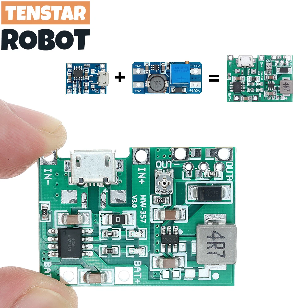 Lithium-Li-ion-18650-3-7V-4-2V-Battery-Charger-Board-DC-DC-Step-Up ...