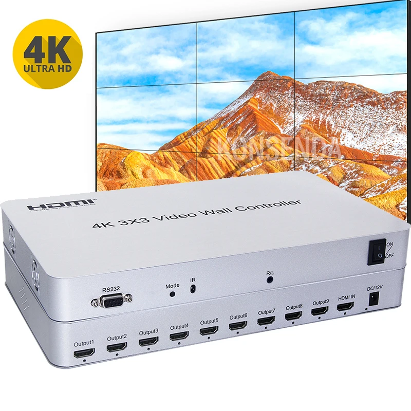 4K-3x3-Video-Wall-Controller-1-HDMI-Input-9-Outputs-TV-Wall-Processor ...