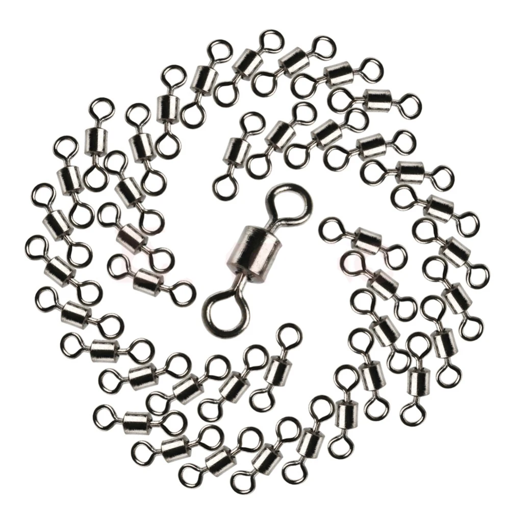 100pcs-Ball-Bearing-Swivel-Solid-Ring-Fishing-Connector-Barrel-Rolling ...