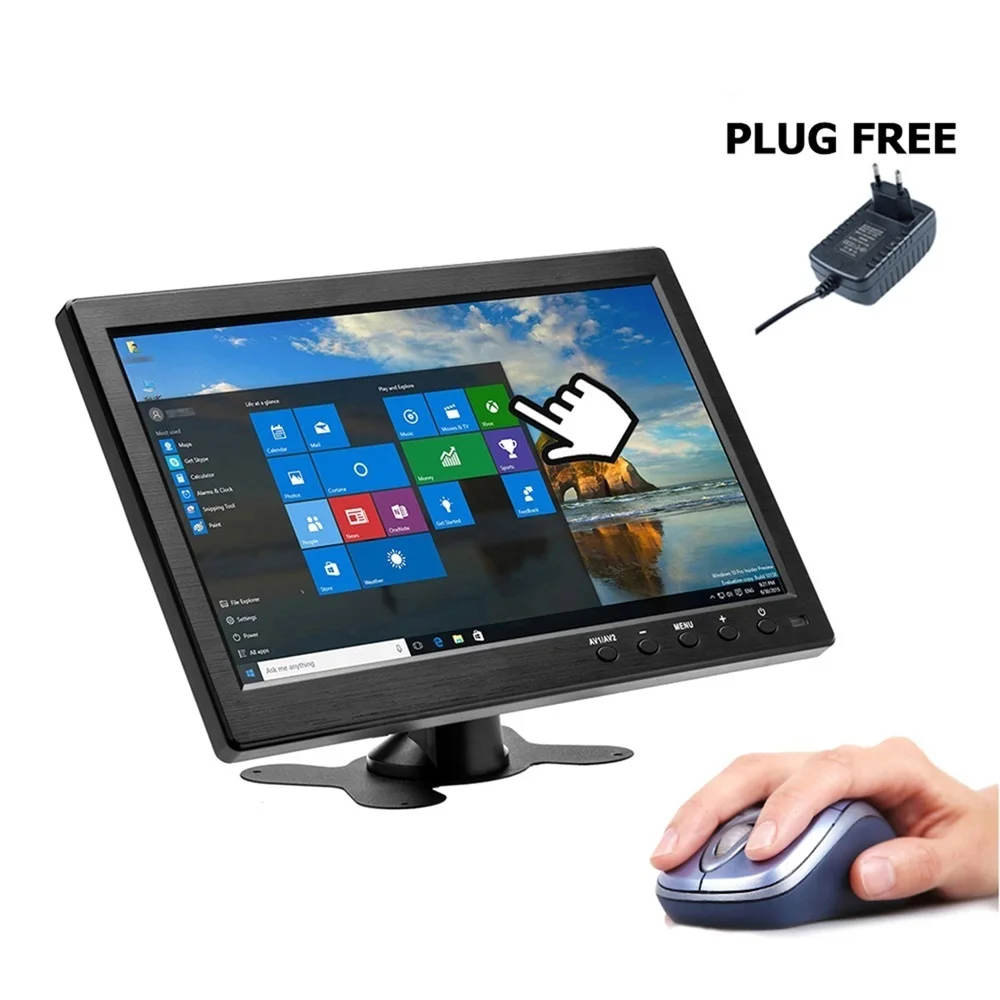 10.1 "lcd Hd Monitor De Computador Mini Tv Monitor De 2 Canais Entrada ...