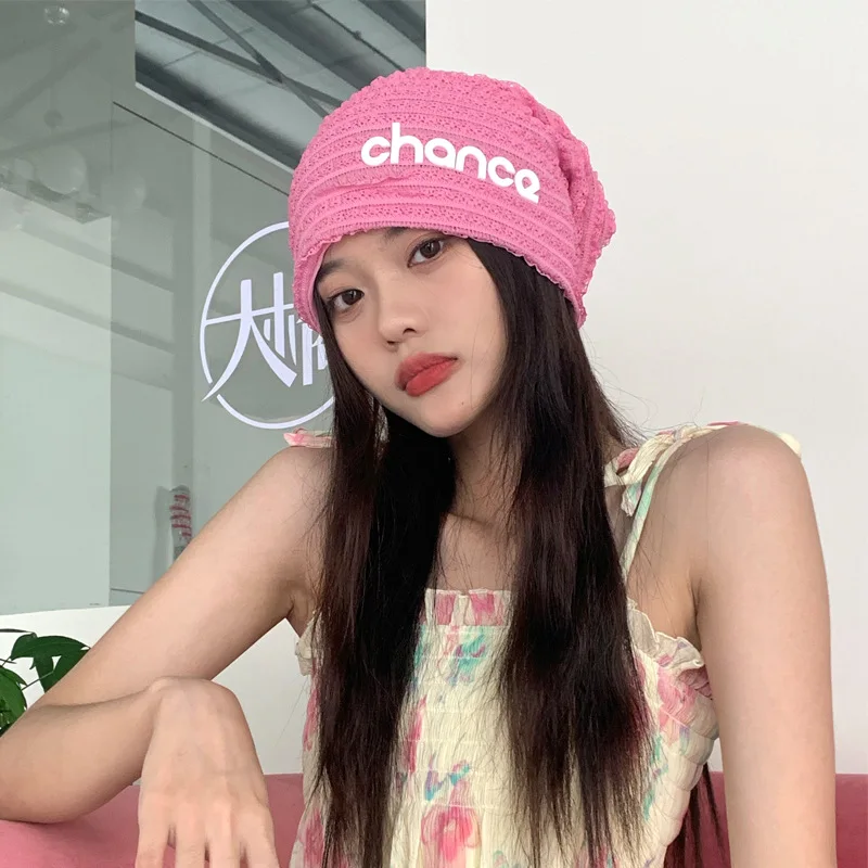 Japanese-Ins-Pink-Breathable-Pile-Cap-for-Women-s-Spring-Autumn-Thin ...