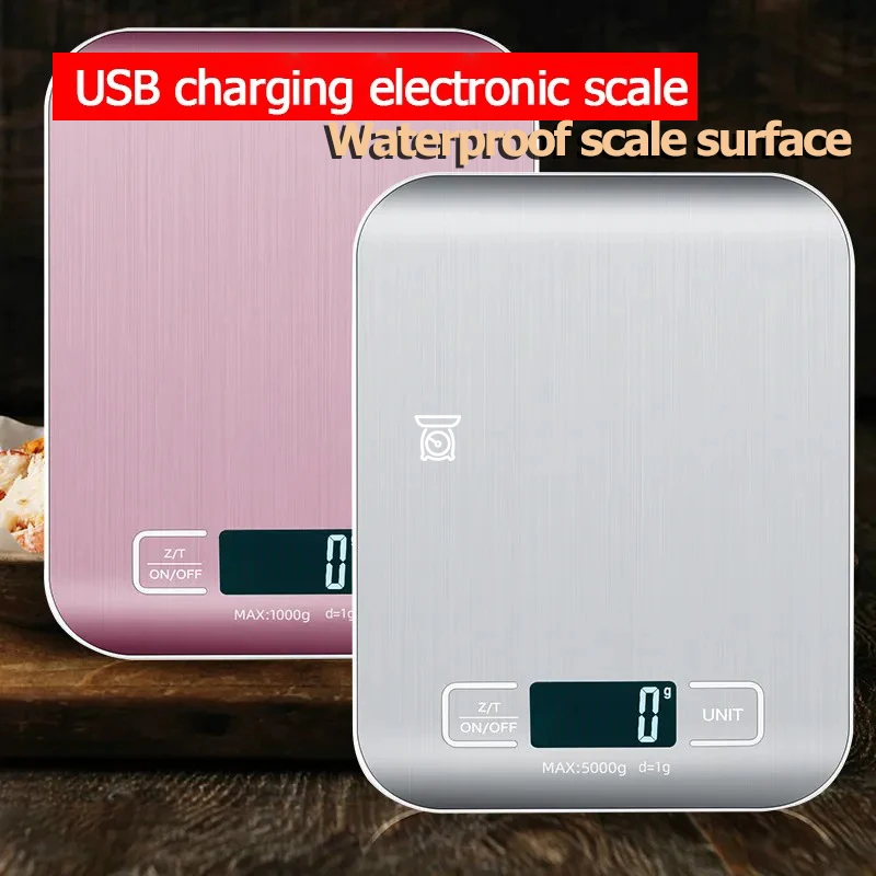 B-scula-Digital-de-cocina-recargable-balanza-electr-nica-de-acero-inoxidable-con-pantalla-LCD ...