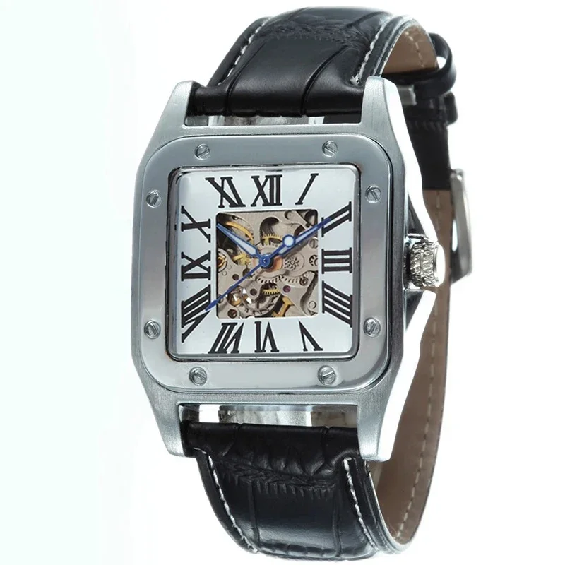 Automatic Mechanical Watch for Men Luxury Square Rectangle Shaped ...