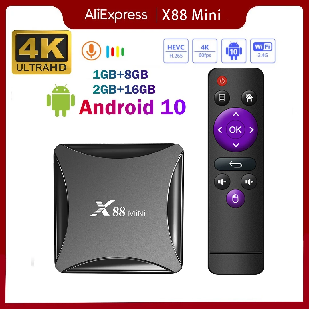 LEMFO X88 Mini Smart Android TV caixa RK3228 4K Media Player TV caixa Android 10 Set Top Box ...