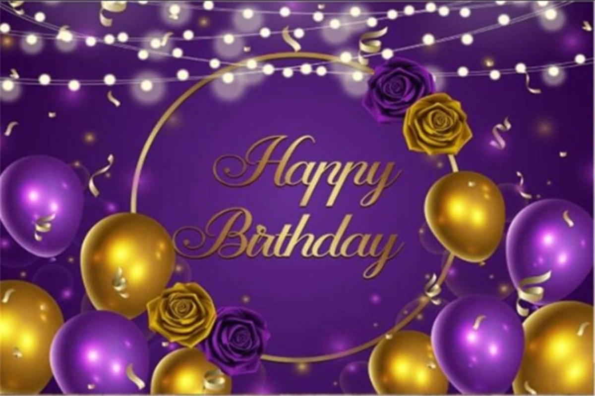 Purple Happy Birthday Background