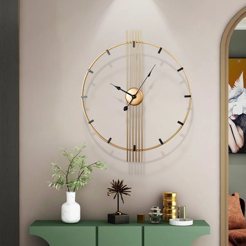 Modern-Nordic-Light-Luxury-Large-Silent-Wall-Clocks-Golden-Black ...