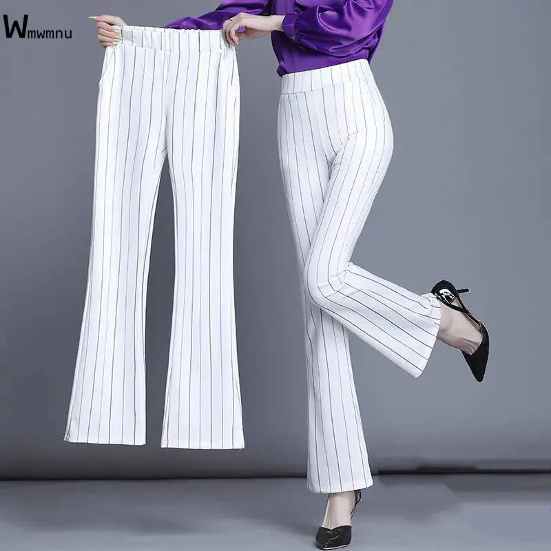 Summer Vintage Slim High Waist Flare Pants Mother Formal Stretch Suit ...