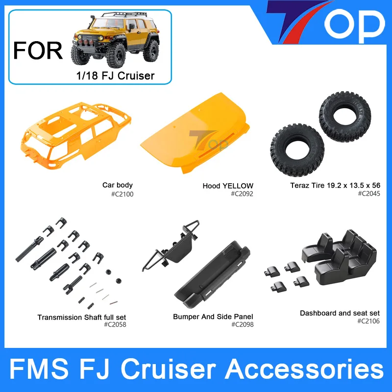 FMS-1-18-4WD-FJ-Cruiser-Original-Spare-Parts-Girder-Shell-Lens-Rod-Set ...