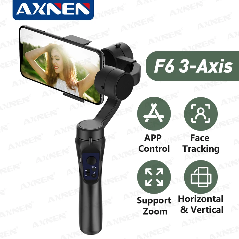 AXNEN F6 3-Axis Gimbal Handheld Cellphone Stabilizer, Anti Shake Video ...
