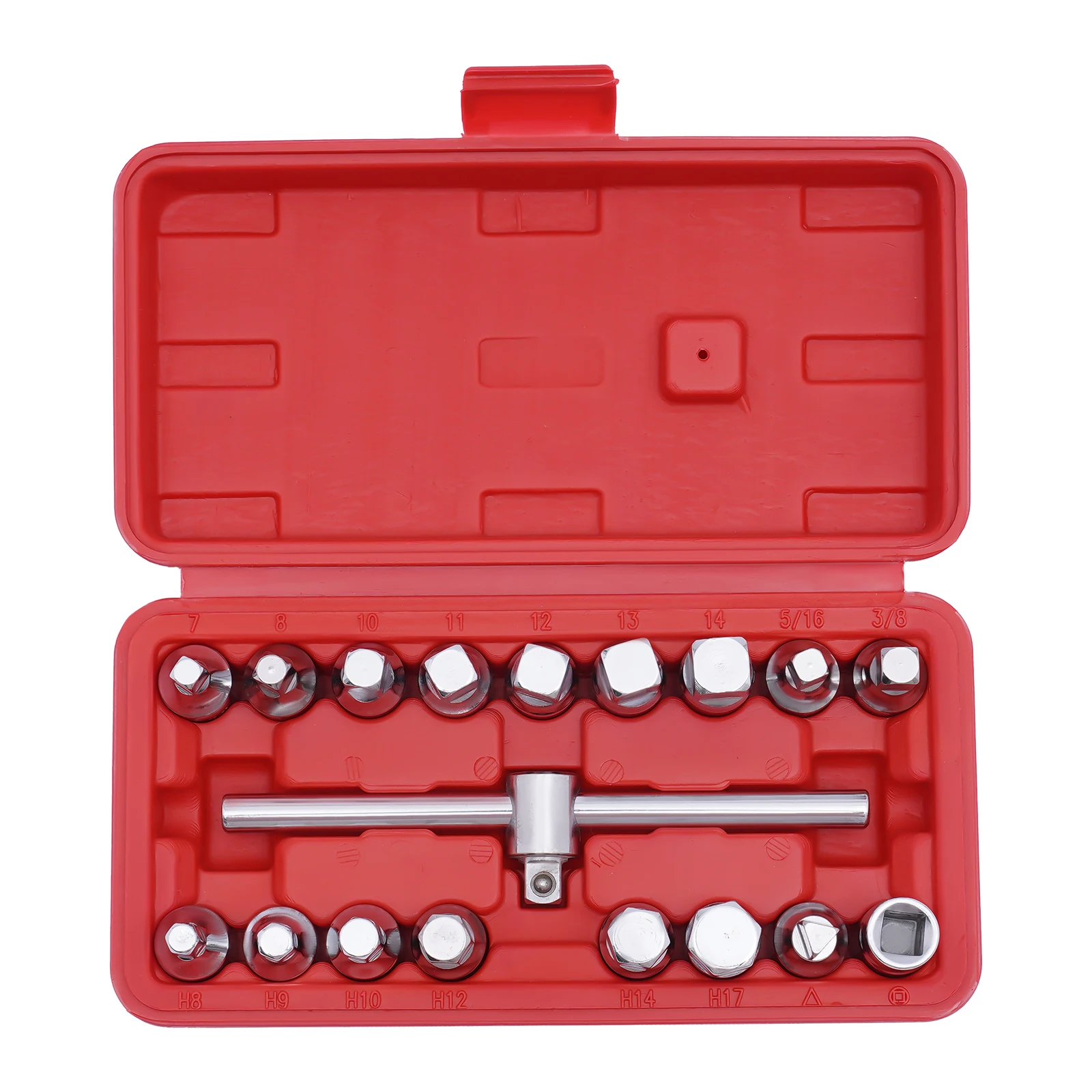 18PCS Drain Plug Key Set with 3/8in Sliding T-Bar Oil Pan Oil Draining ...