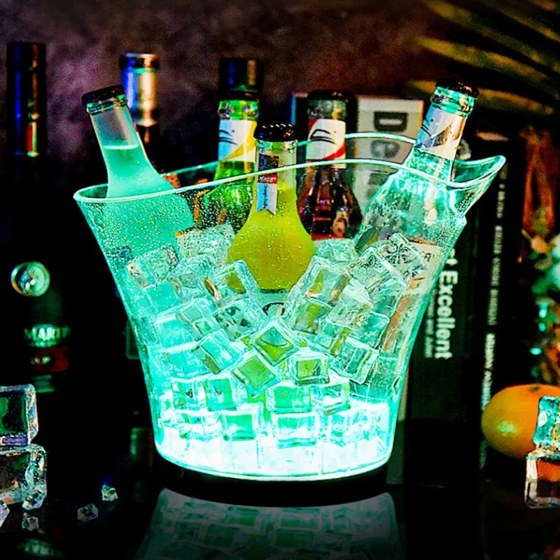 6L Waterproof Plastic 7 Color RGB LED Ice Bucket KTV Club Bars ...