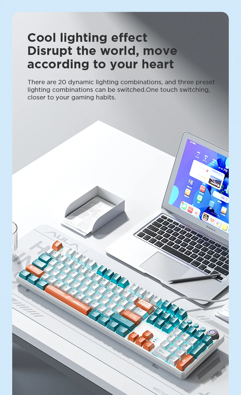 AULA F2088 PRO Dual Mode Knob Mechanical Keyboard | Unendingtech