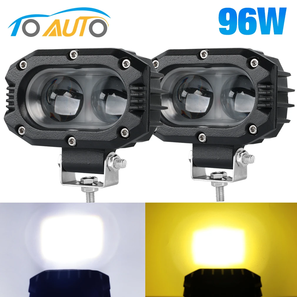 Work Light Led Running Lights Bar Offroad 4x4 Spotlight 96w 12v 24v For ...