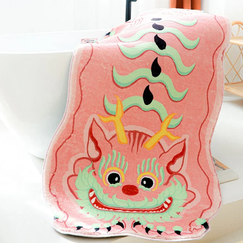 Pink Cute Dragon Rug Comfortable Soft Bedroom Bedside Rugs Creative ...