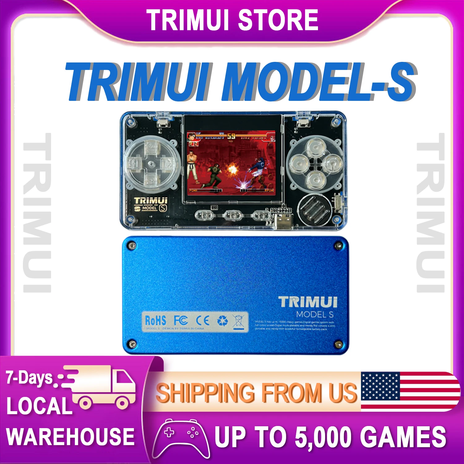 TRIMUI Model S Handheld Game Console 2.0 Inch IPS Screen Mini Portable ...