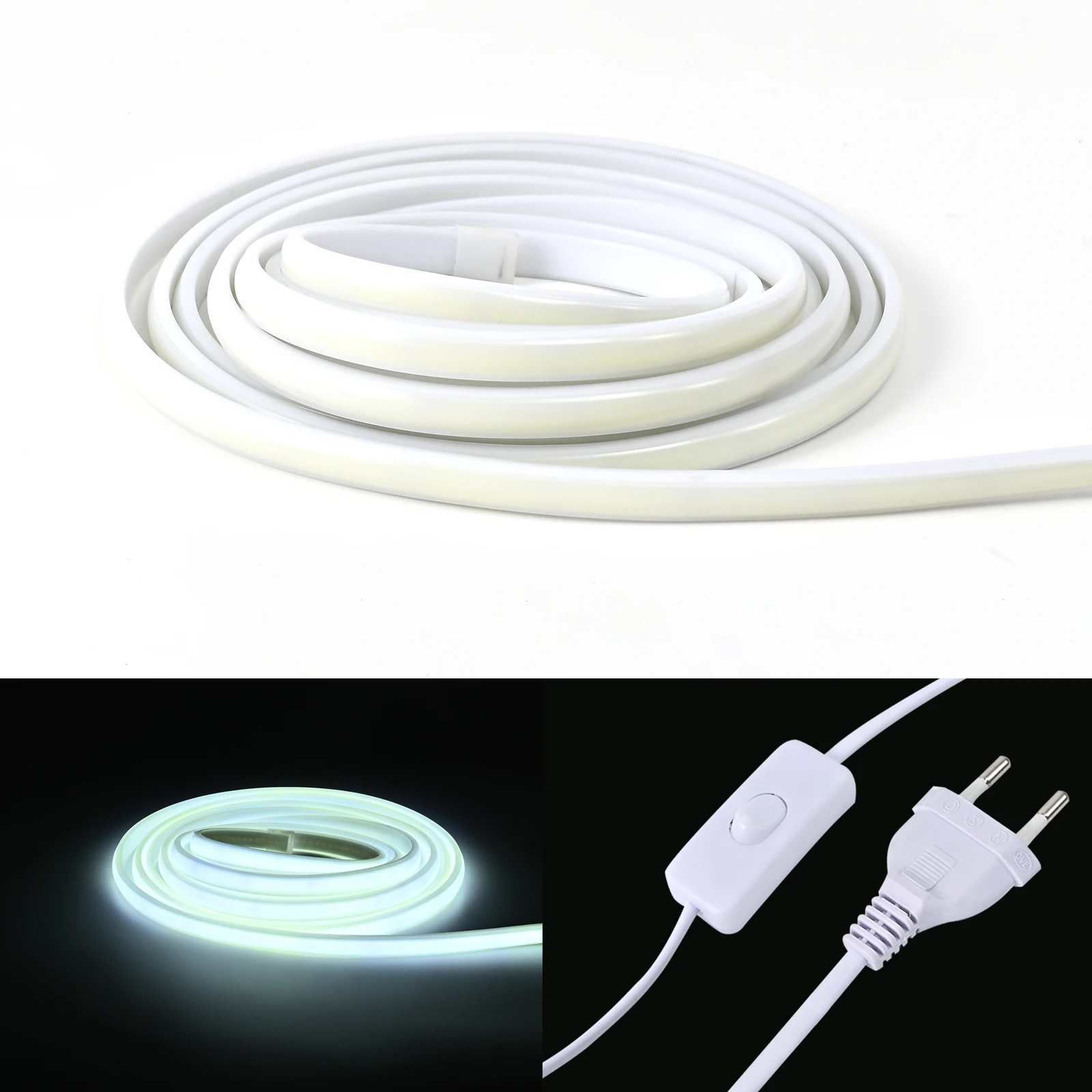 Tira de luz LED COB 220V 230V impermeable IP65 blanco 6000K/blanco ...