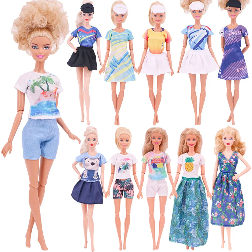 Fashion-Barbies-Dress-Beach-Sportswear-Skirt-Casual-Clothes-Outfit-Fit ...