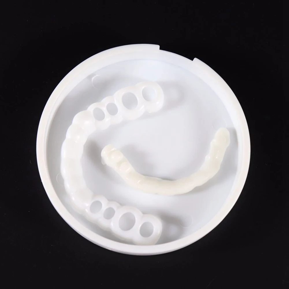 Silicone Fake Teeth Cosmetic Denture Veneers Paste Upper Lower False ...