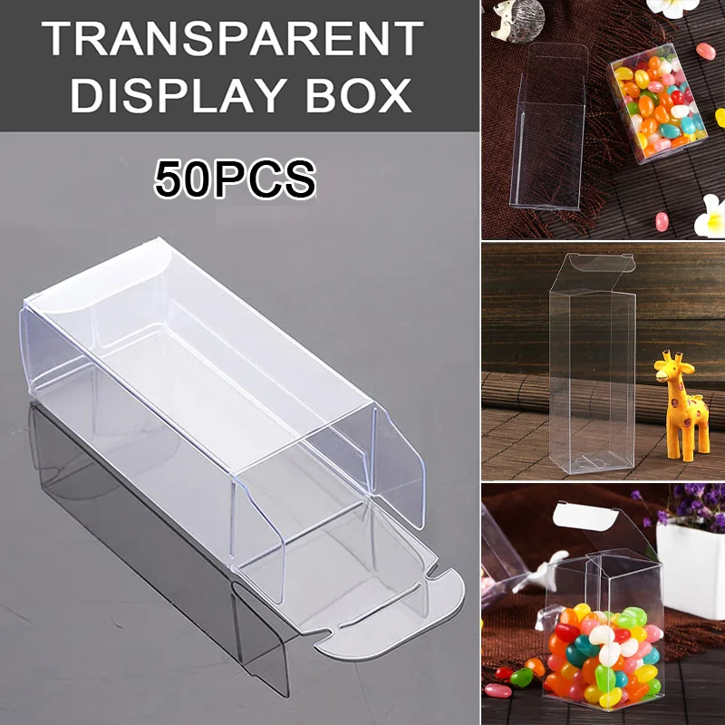 50PCS-30-40-82mm-PVC-Box-Rectangle-Clear-Gift-Display-Box-Cosmetic ...