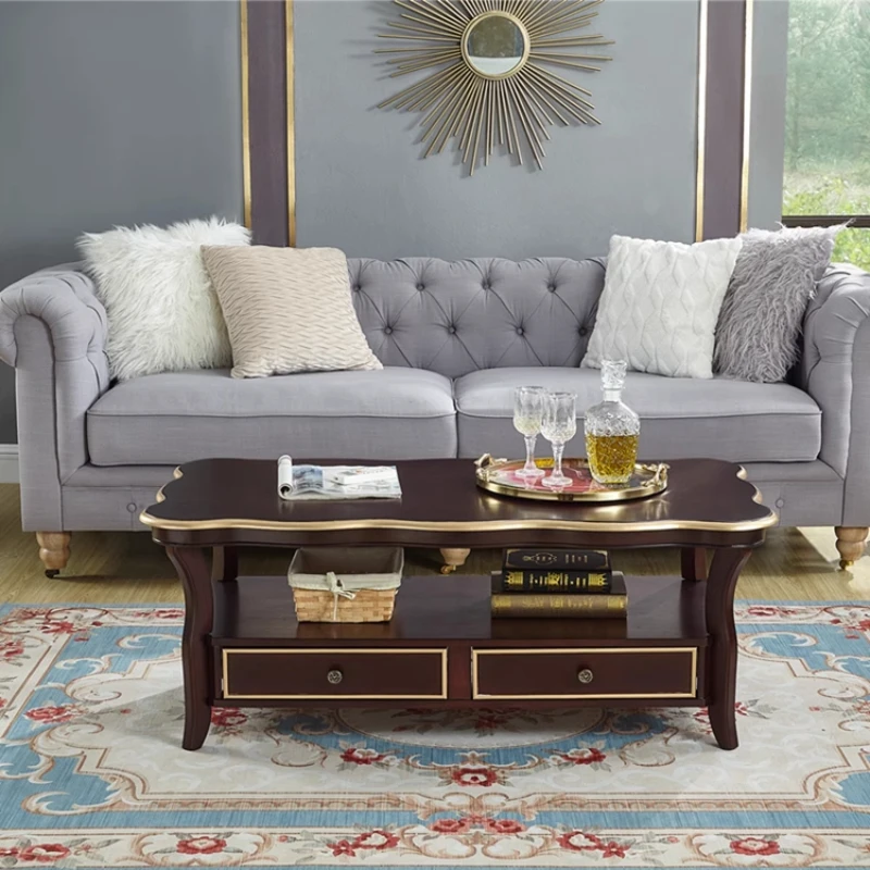 American-Solid-Wood-Coffee-Table-Living-Room-Birch-Wood-Side-Table ...