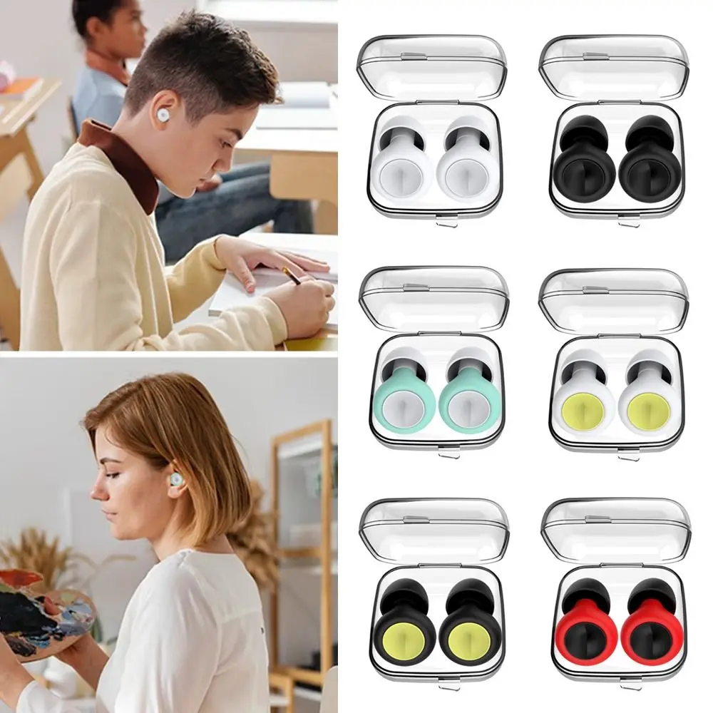 Anti-noise Sleep Soundproof Earplugs Silicone Deep Sleeping Noise ...