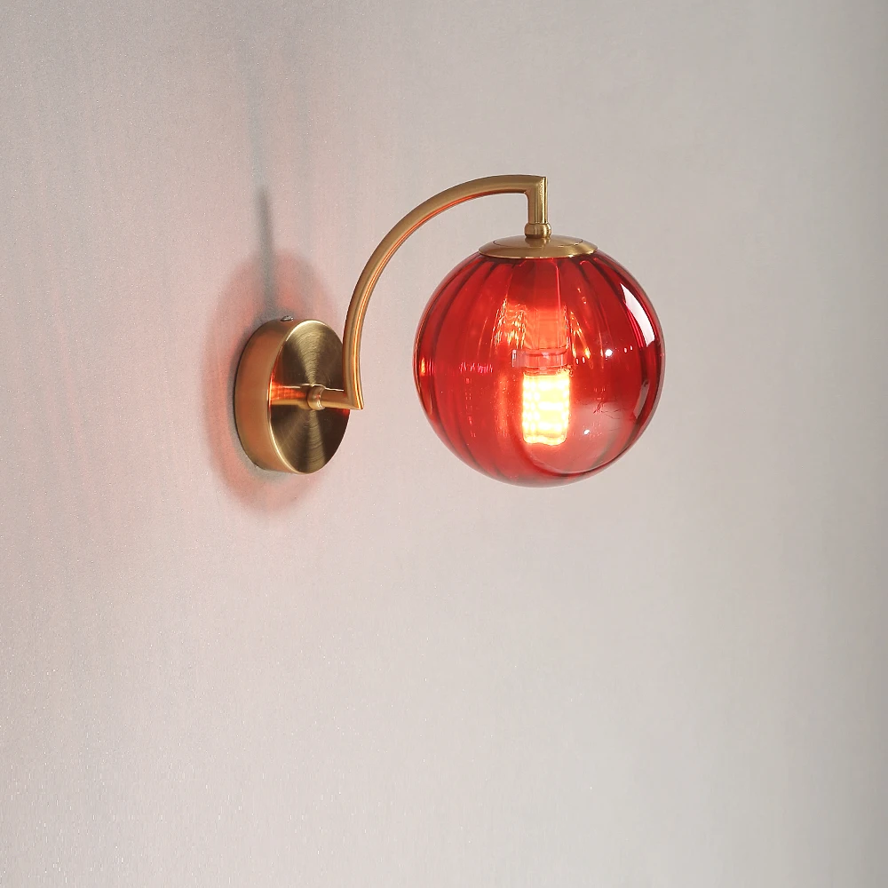 Moderna lâmpada de parede led cor vidro luz da parede nordic ...