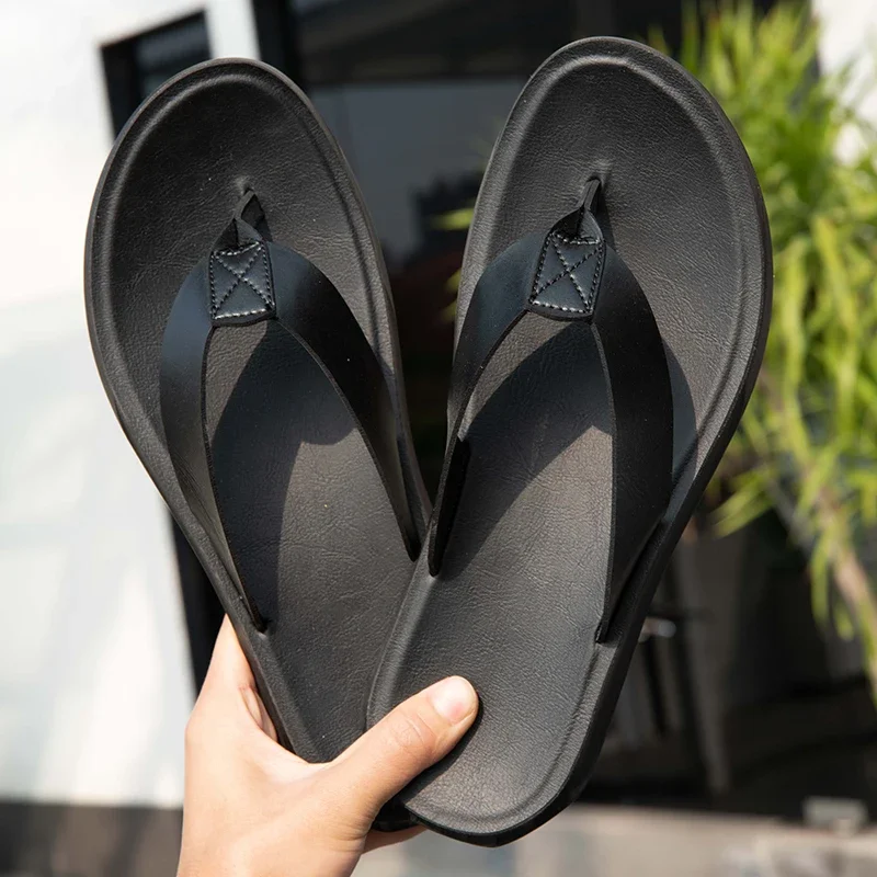 Chanclas-de-cuero-antideslizantes-para-hombre-zapatillas-cl-sicas-para ...
