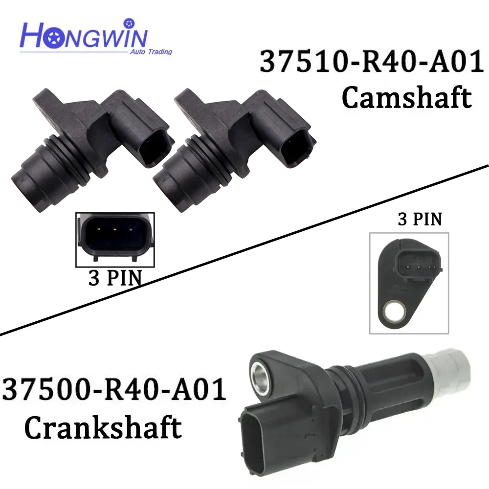 37500-R40-A01-37510-R40-A01-ONE-SET-Engine-Crankshaft-Camshaft-Position ...