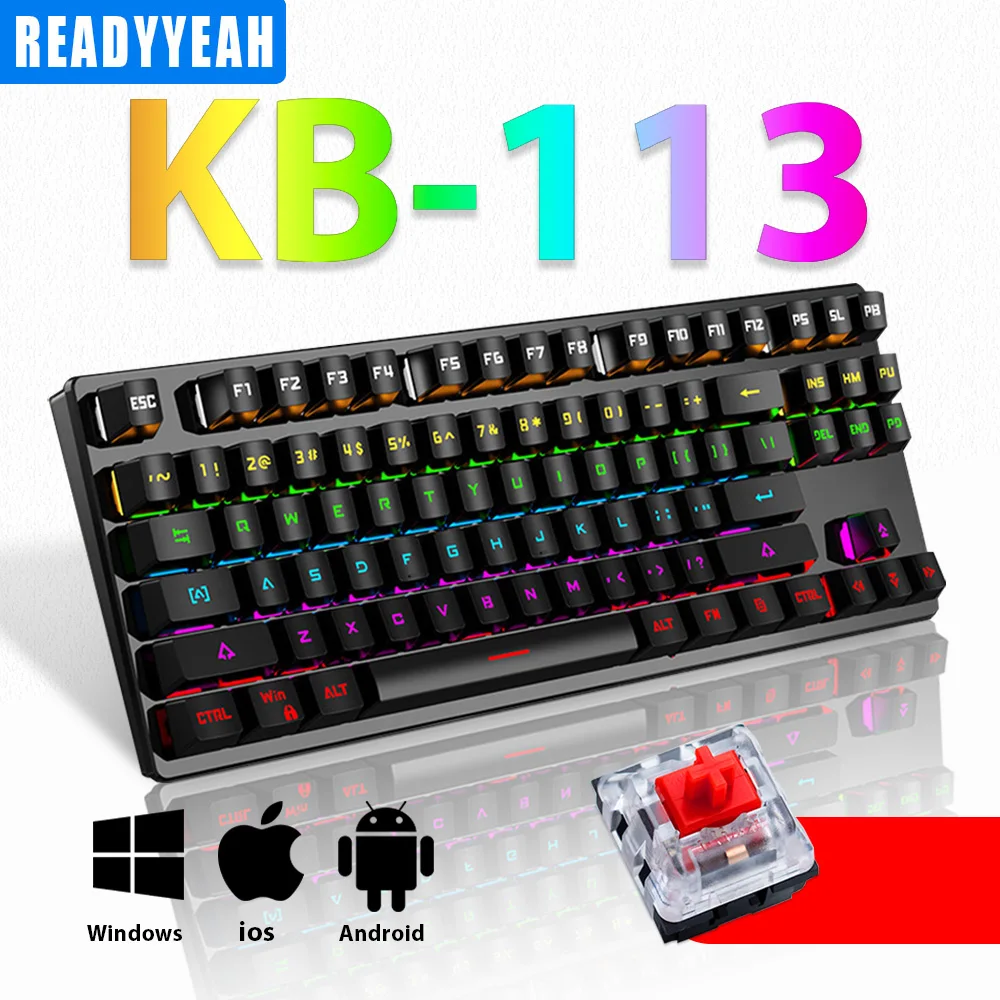 87-Keys-Mechanical-Keyboard-For-Office-Hot-Swappable-RGB-Backlit ...