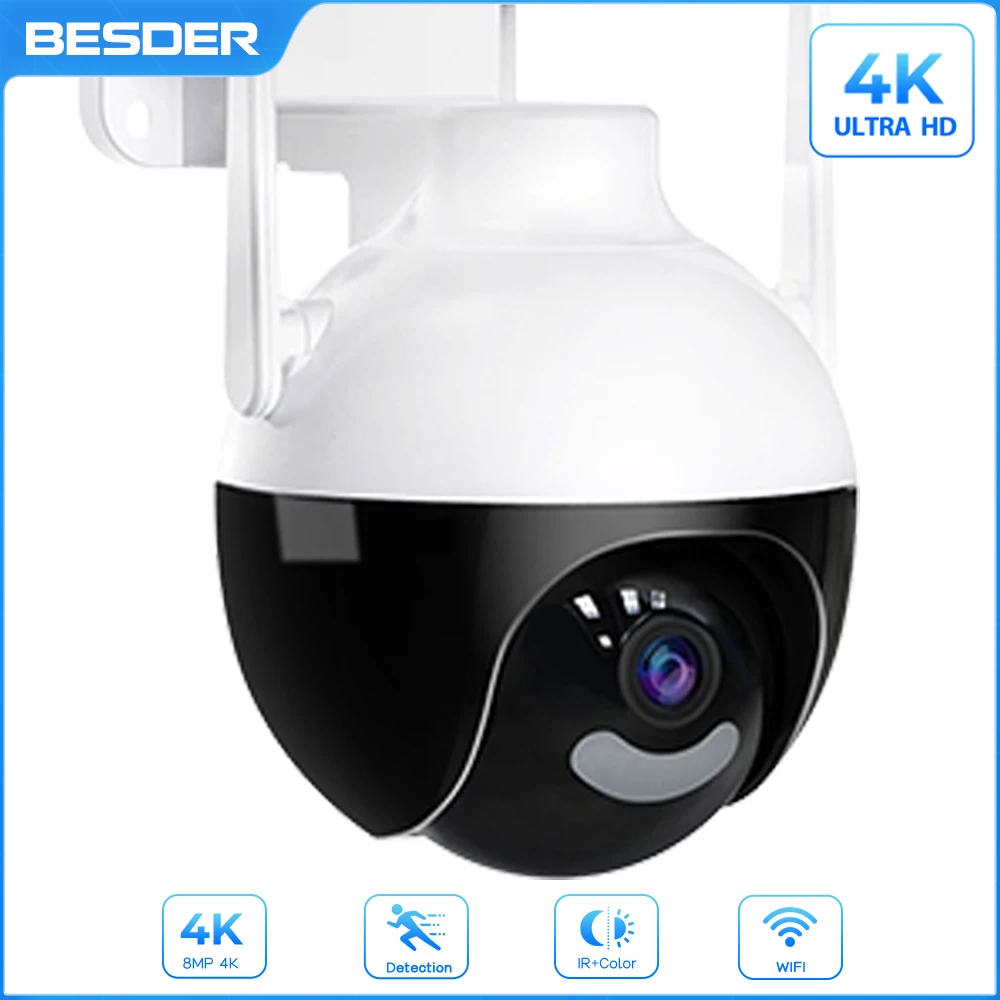 Câmera IP PTZ WiFi 8MP 4K UHD AI Detecção Humana Visão Noturna a Cores ...