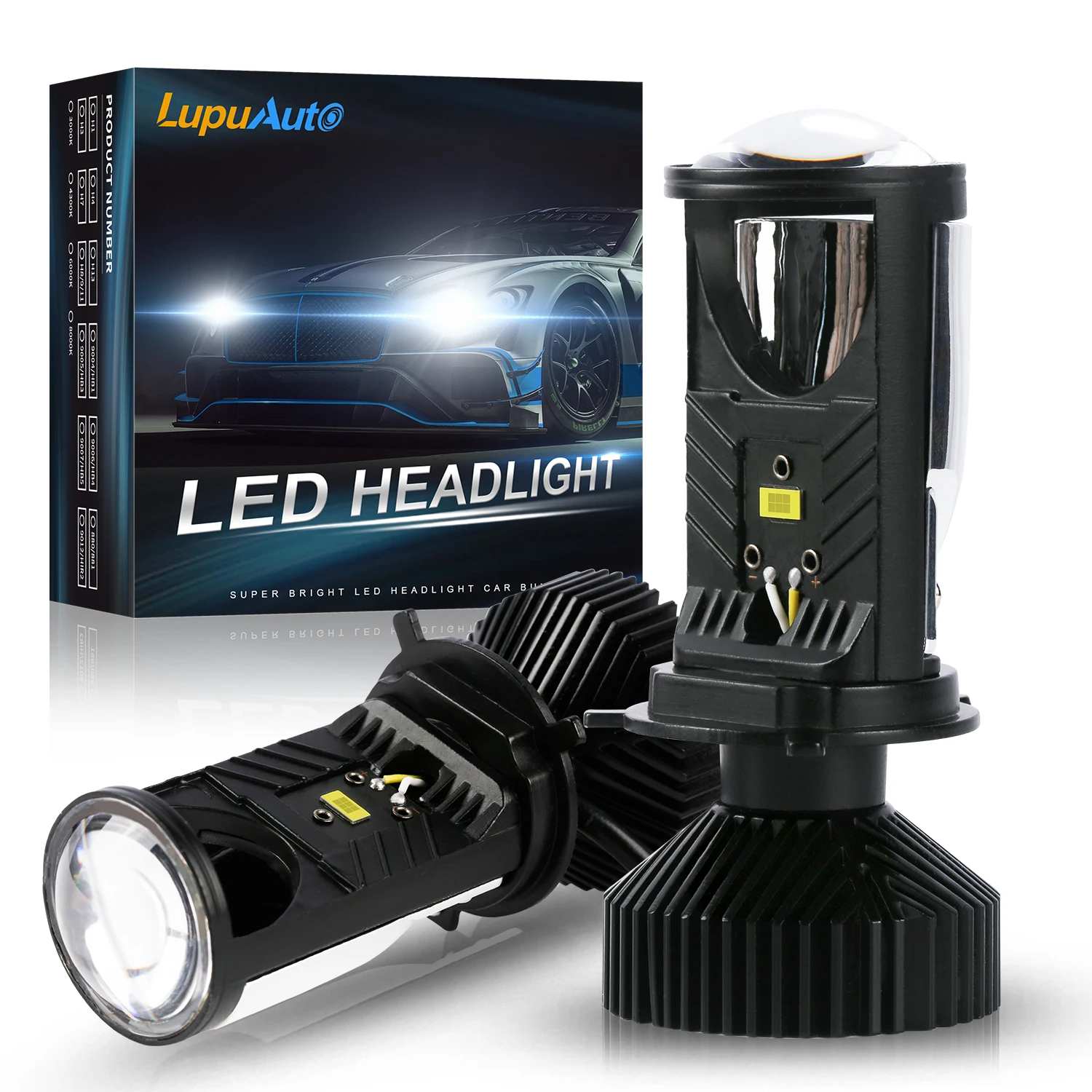 Y6D H4 LED Projector Headlight Projector Lens Mini H4 LED Lenses with ...