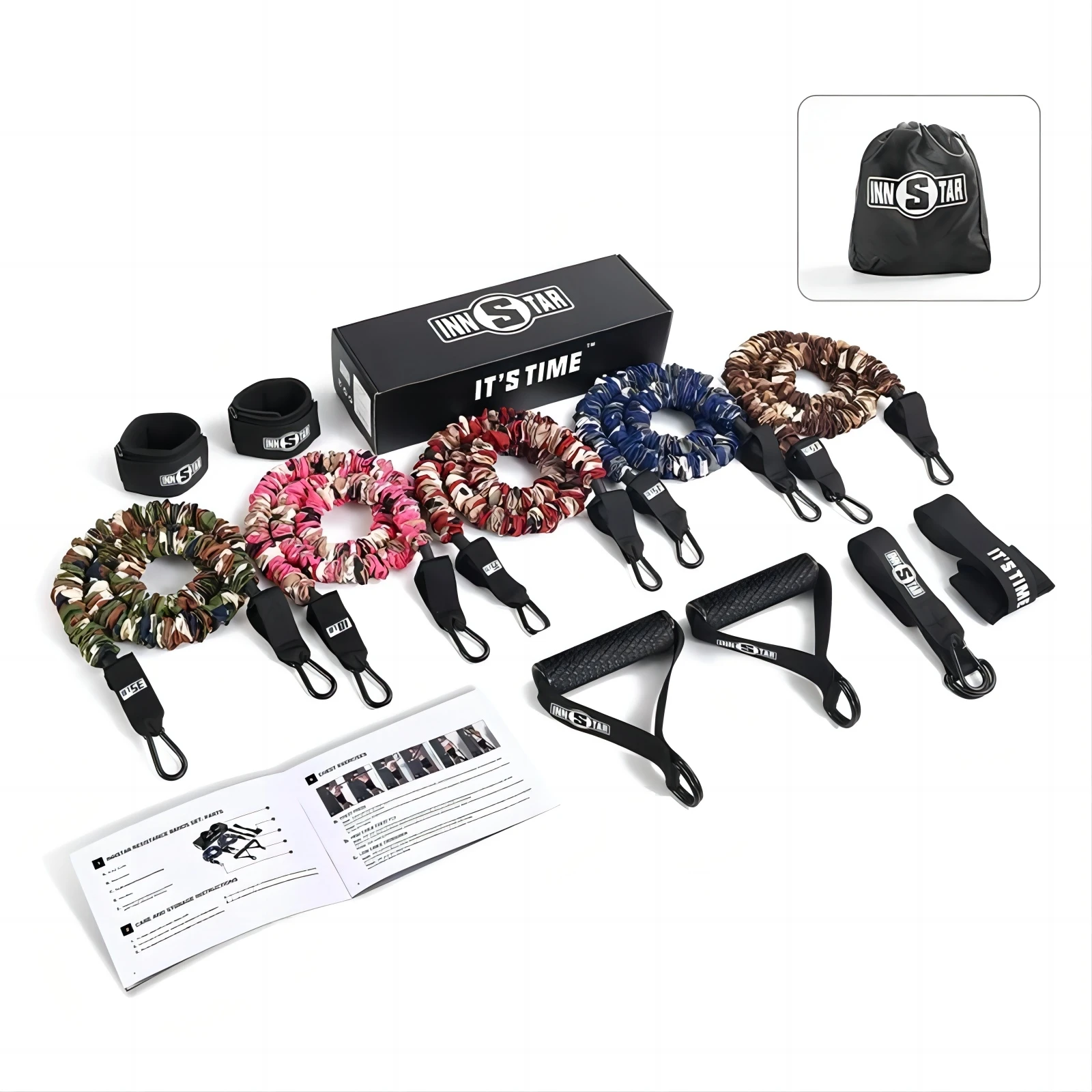 INNSTAR-Resistance-Bands-Set-Exercise-Elastic-Band-Home-Gym-Workout ...