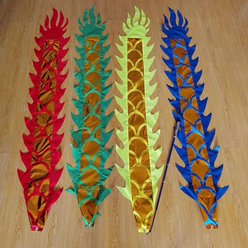 2-Meters-Gold-Stamping-Chinese-Dragon-Ribbon-Dance-Set-With-Rod ...