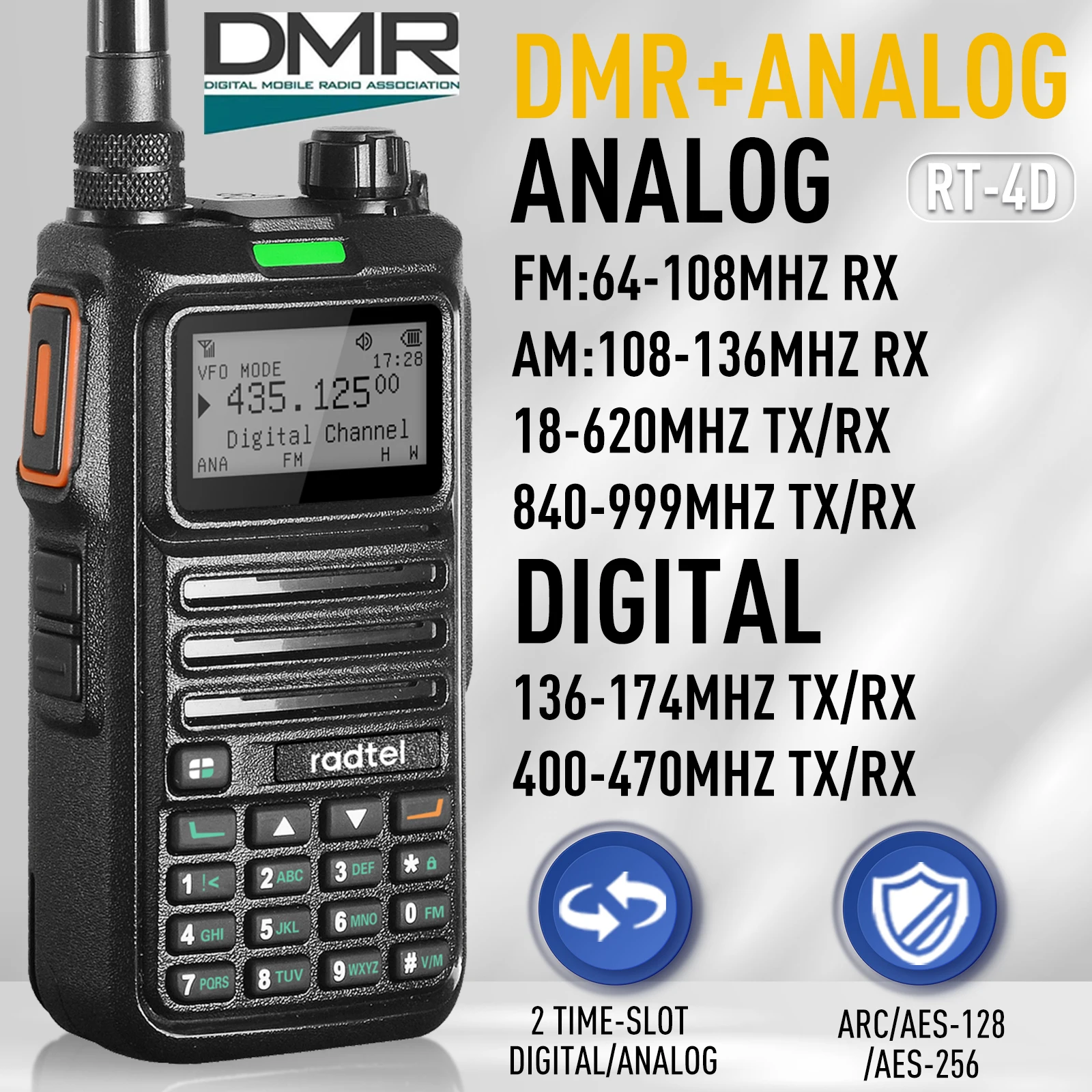Radtel-RT-4D-Digital-DMR-Walkie-Talkie-Dual-Mode-Analogico-Radio ...