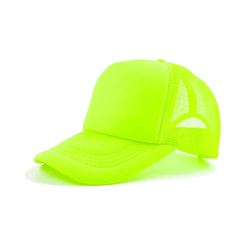 Plain Blank Neon Trucker Hat 5 Panel Summer Baseball Cap Mesh Back ...