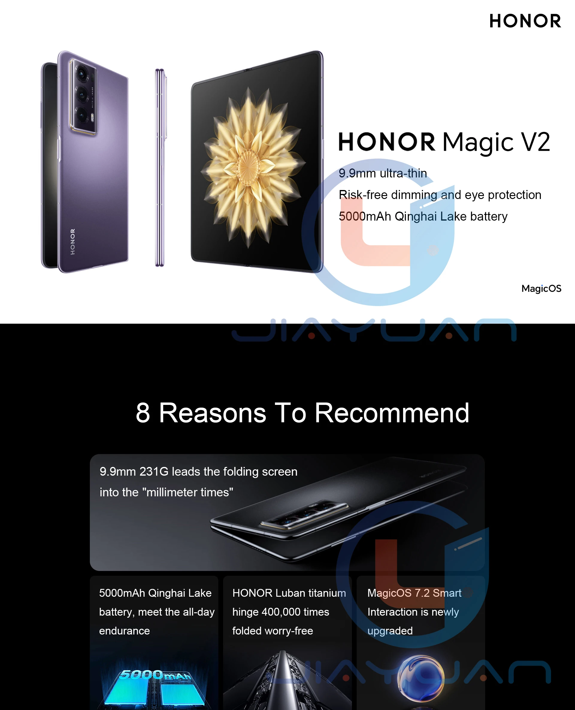 Original HONOR Magic V2 5G Folded Phone 7.92 Inches OLED 120Hz Screen ...