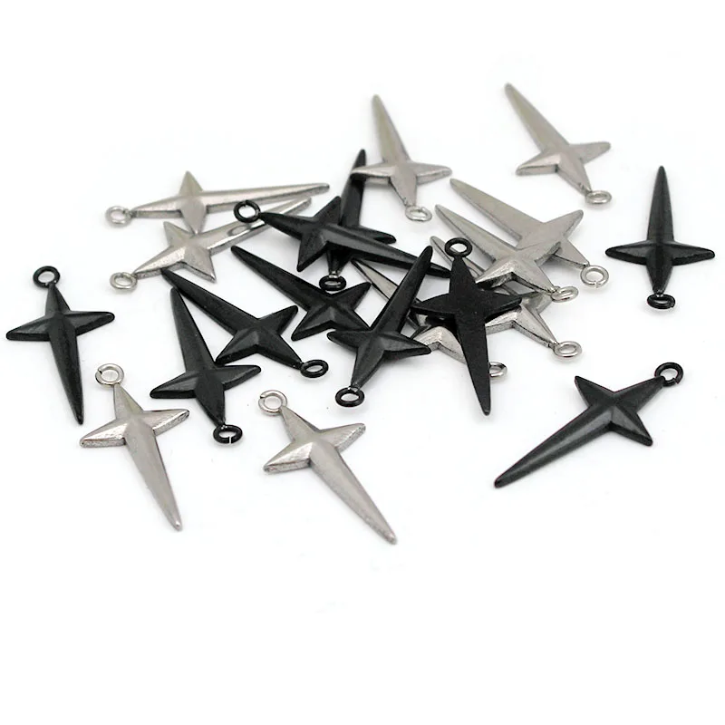 10Pcs-Lot-Stainless-Steel-Cross-Shield-Charms-Jewels-Crosses-Pendants ...