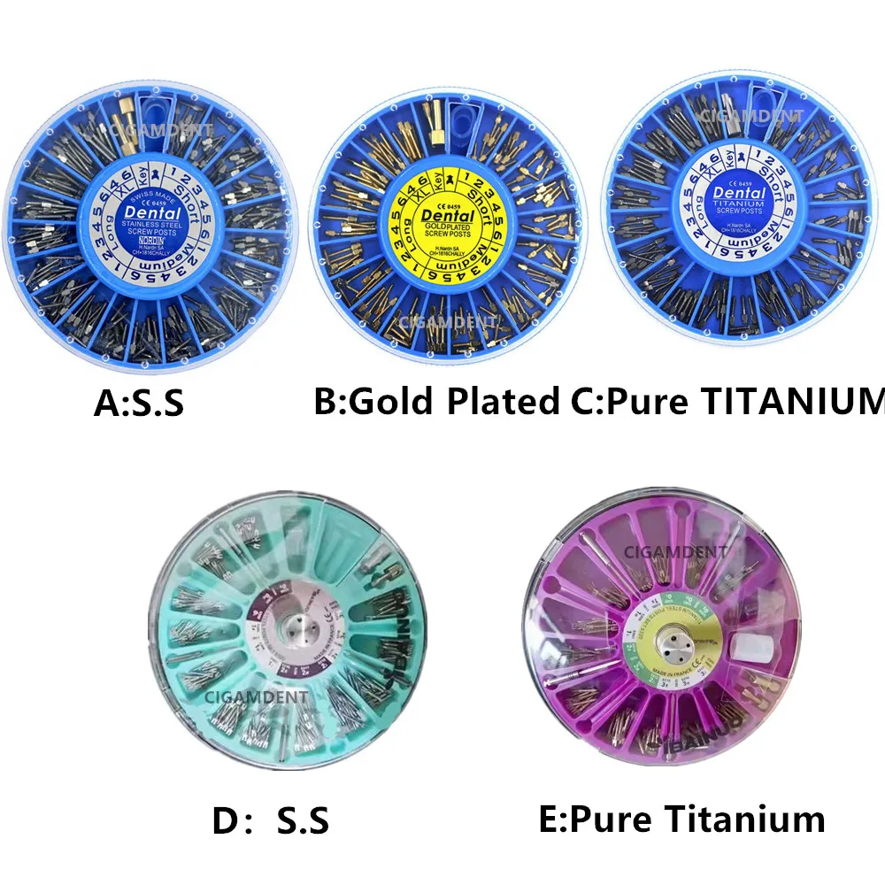 1Box-Dental-Endo-Conical-Screw-Post-Root-Canal-Pins-Pure-TITANIUM ...