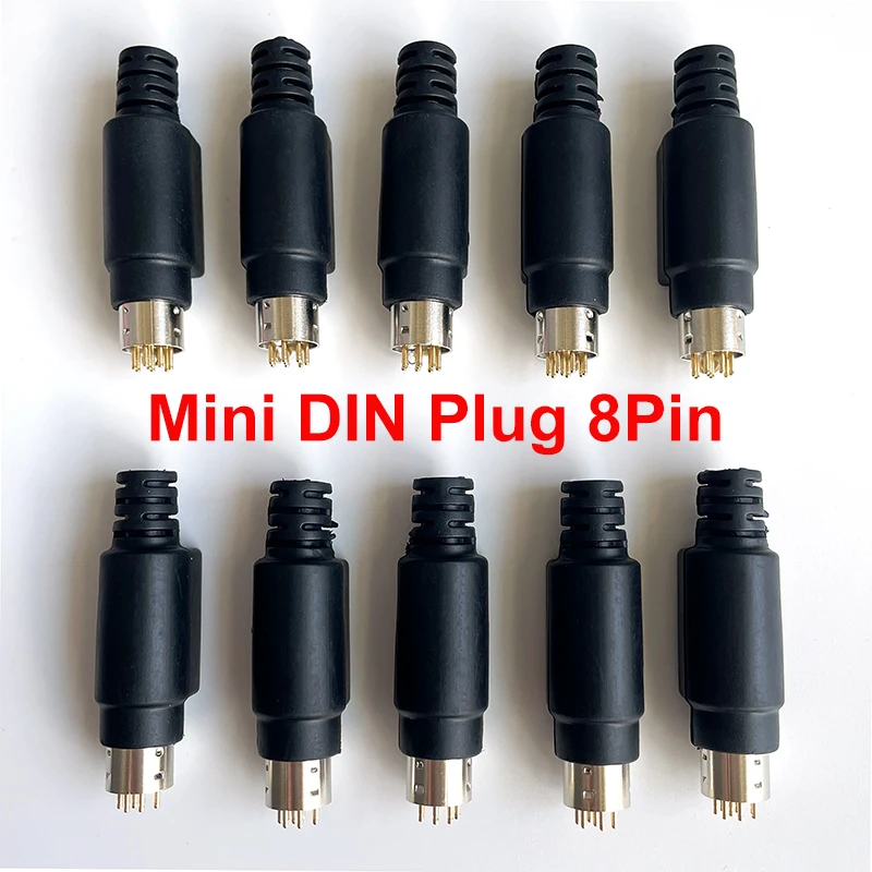 5/10PCS High Quality 8Pin Mini DIN Plug MD8 S Terminal PLC 8 Pin Male ...