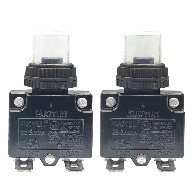 15a Thermal Overload Protector 32vdc Mini Kuoyuh 88 Series Circuit ...