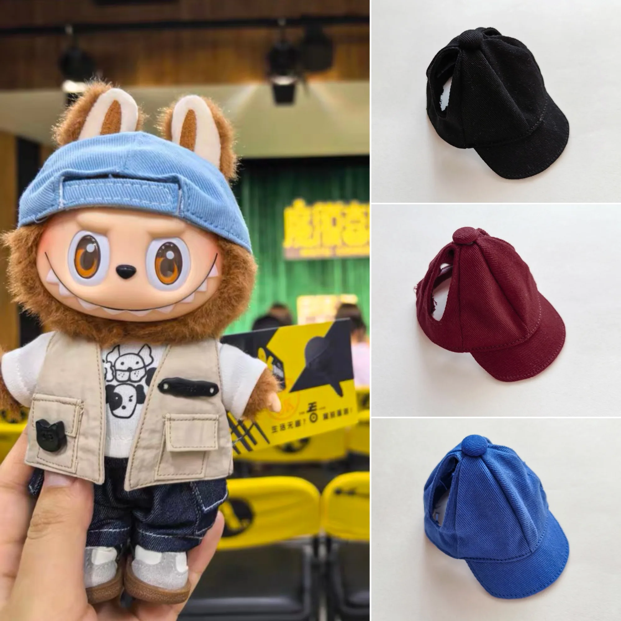 For 15/17cm Labubu Accessories Labubu Earless Baseball Hat Labubu Hat ...