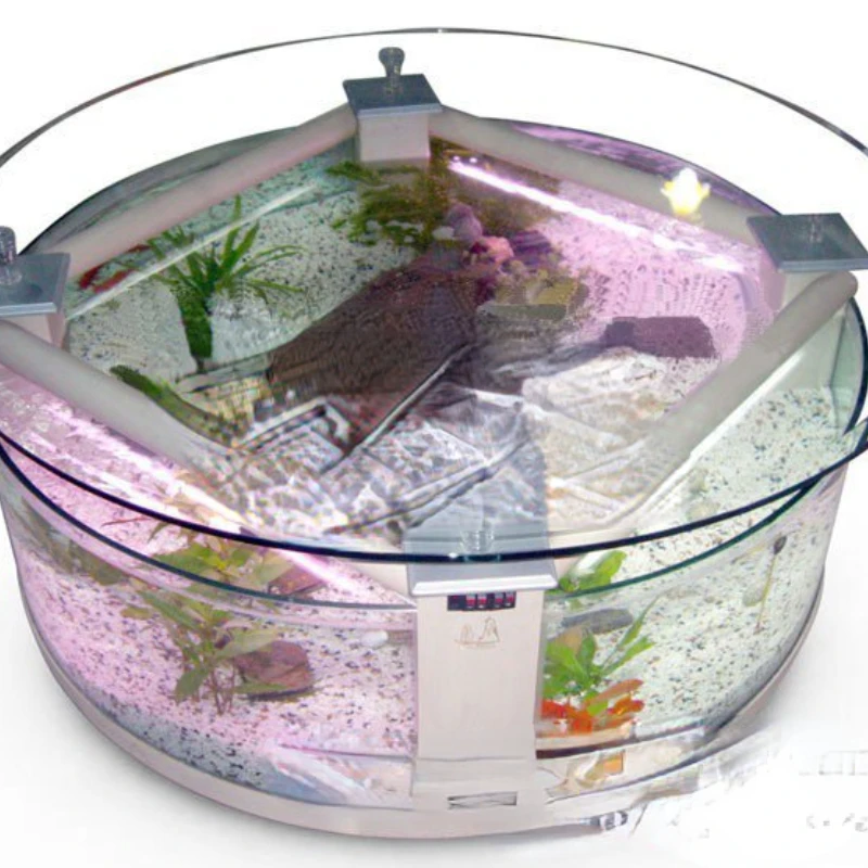 Super-White-Glass-Ecological-Fish-Tank-Aquarium-Medium-round-Multi ...