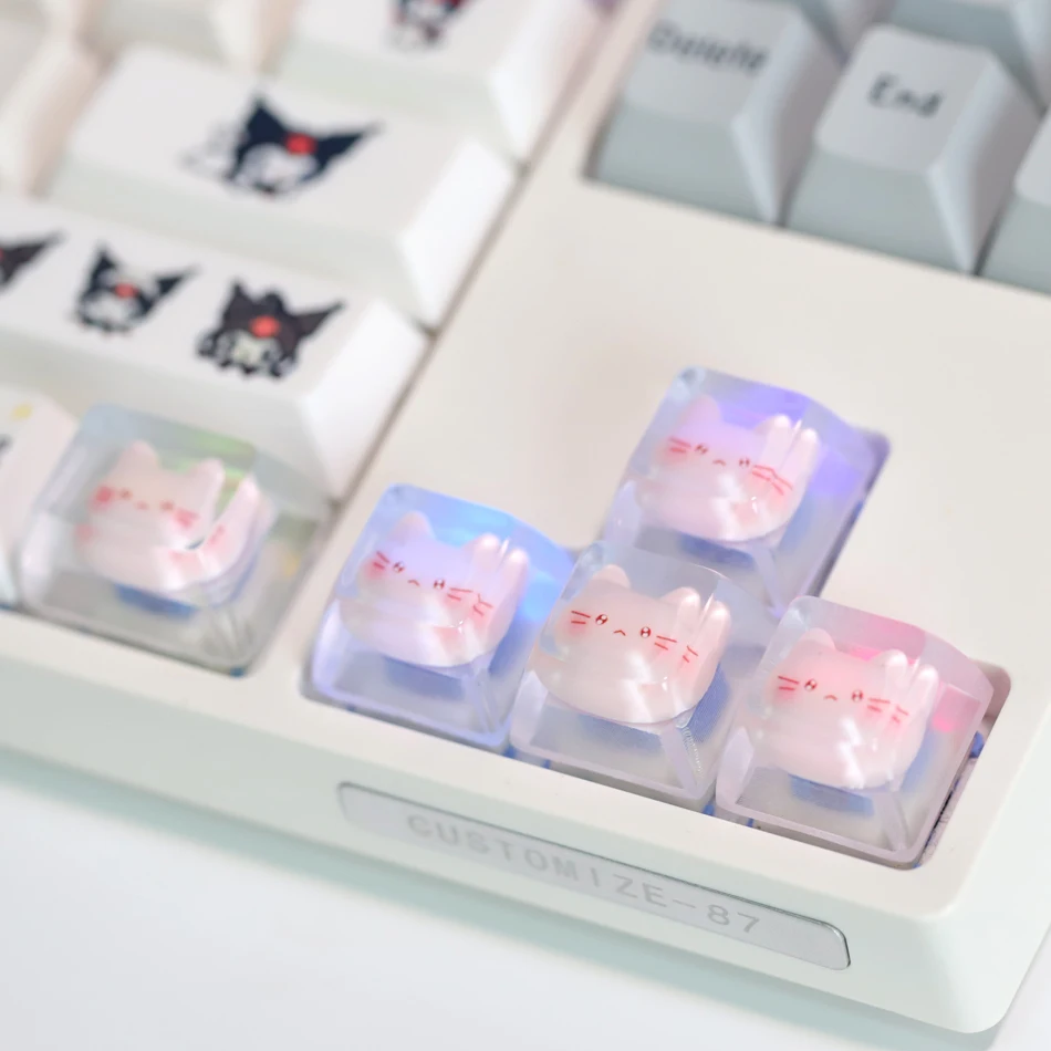 Diy Transparent Cat Keycap for Cherry Axis Mechanical Keyboard ...