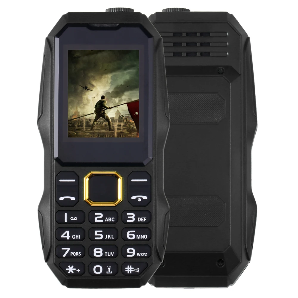 Push Button Rugged Mobile Phone 1.8" Dual Sim Bluetooth Flashlight MP3 ...