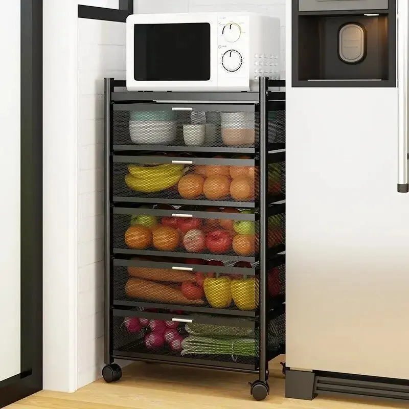 No-drill-Pull-out-Kitchen-Vegetable-Rack-Floor-standing-Multi-layer ...