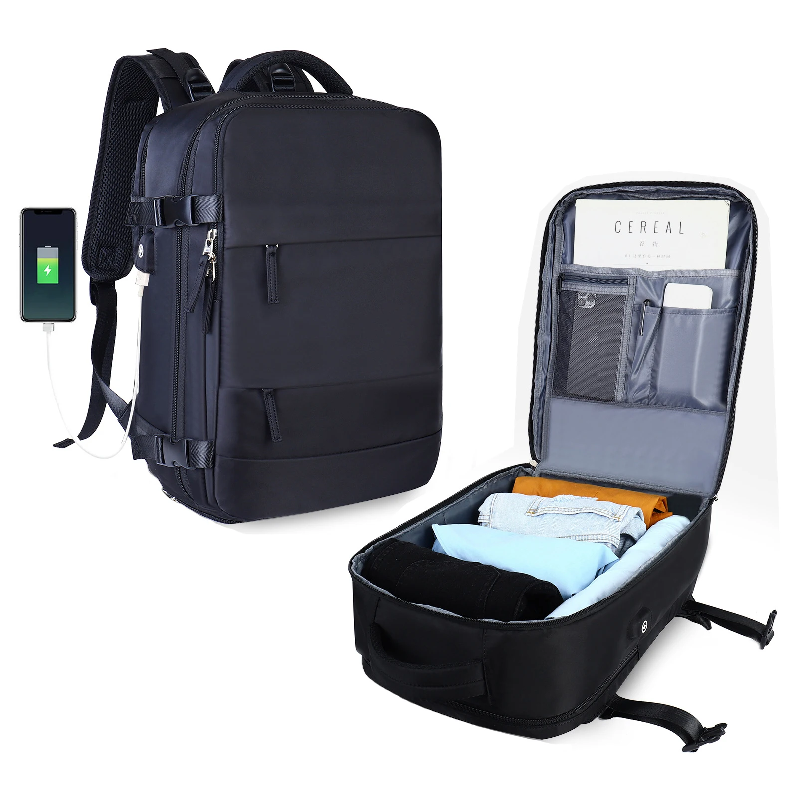 Multi-Function Travel Backpack with Laptop/Clothes/Shoes Pockets ...