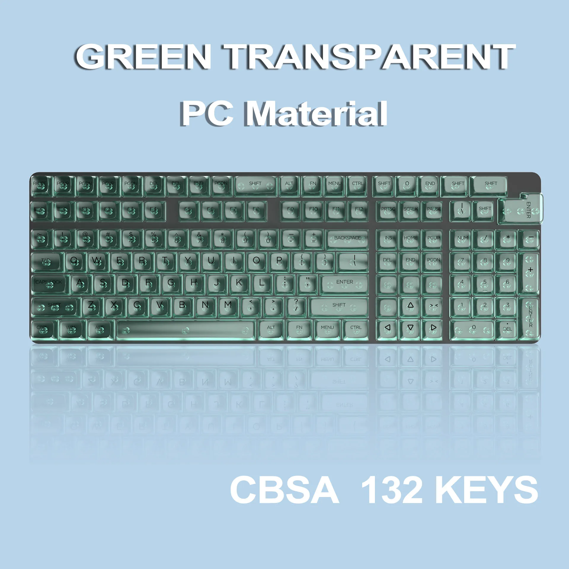 Ice-Crystal-Fully-Transparent-Keycap-Cbsa-Mda-Pc-Mechanical-Switch ...