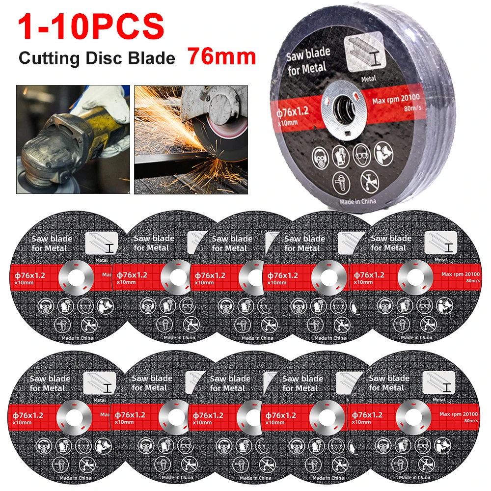 1-10 76mm Metal Cutting Disc Blade Circular Resin Grinding Wheel For ...