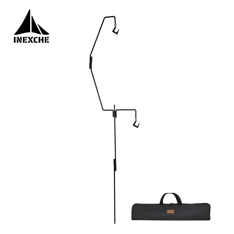 Outdoor-Light-Stand-Hook-Folding-Durable-Iron-Frame-Lamp-Holder ...